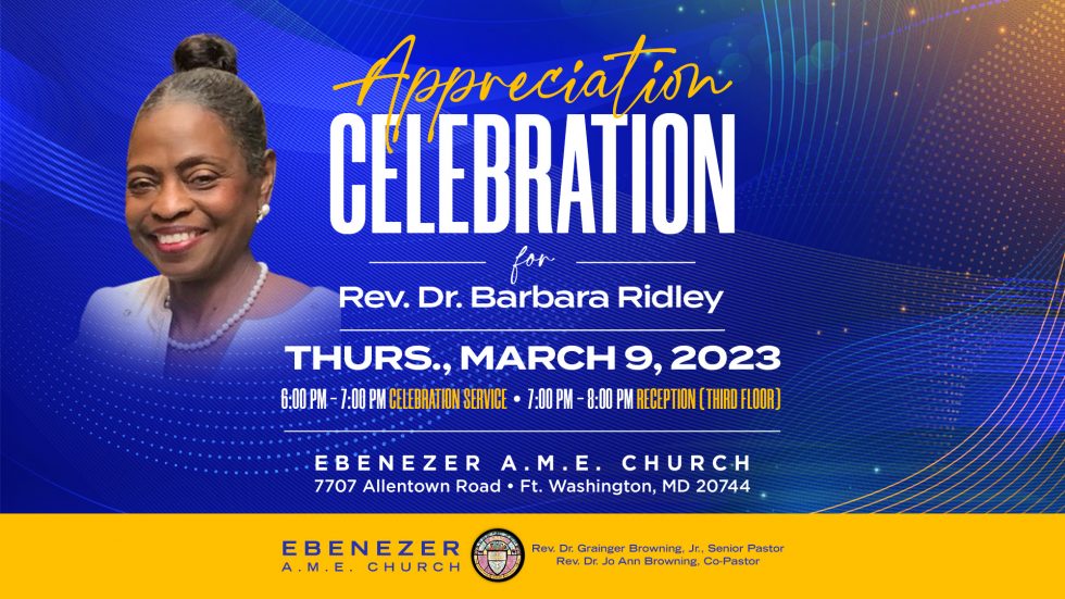 Appreciation Celebration for Rev. Dr. Barbara A. Ridley - Ebenezer A.M ...