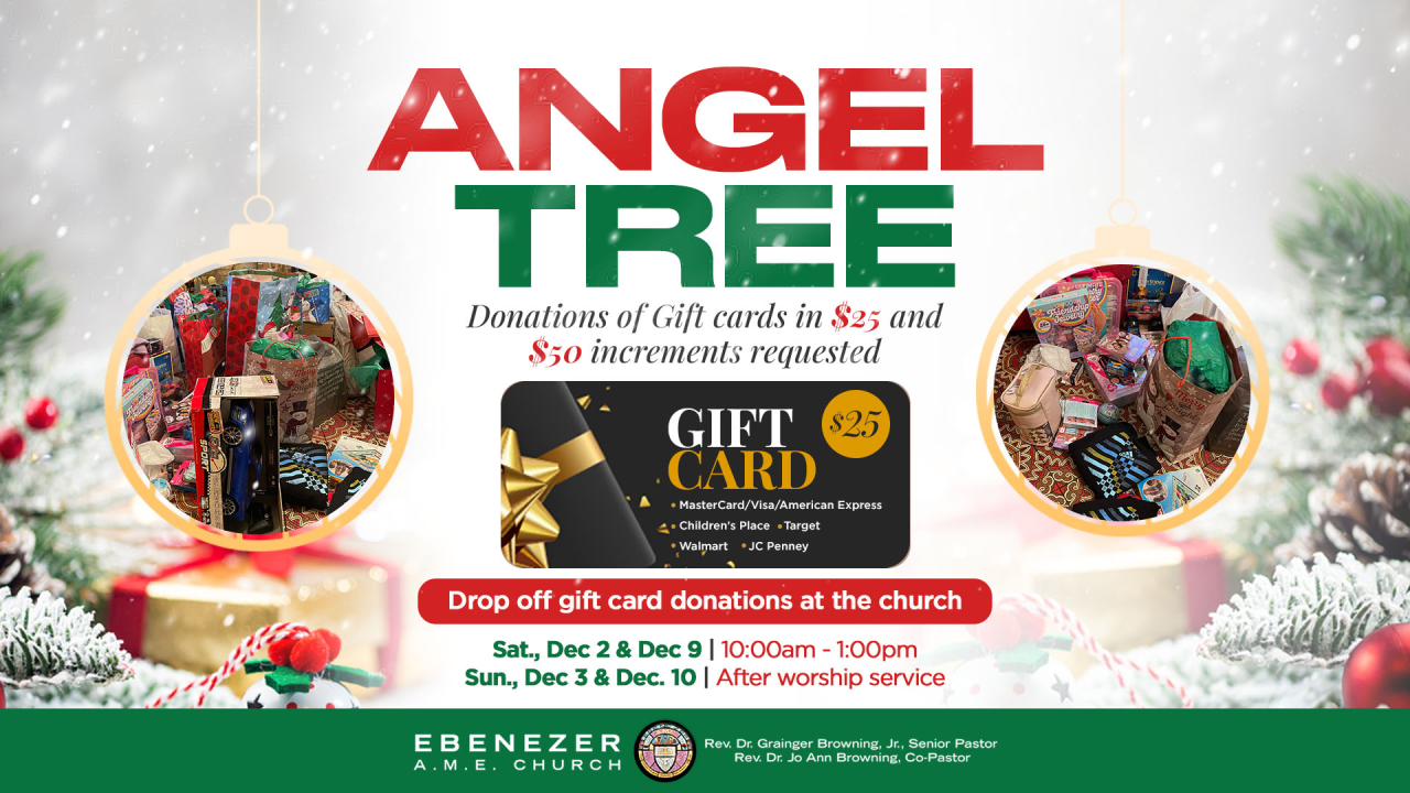 Angel Tree Project Gift Card Donations - Ebenezer A.M.E. Church