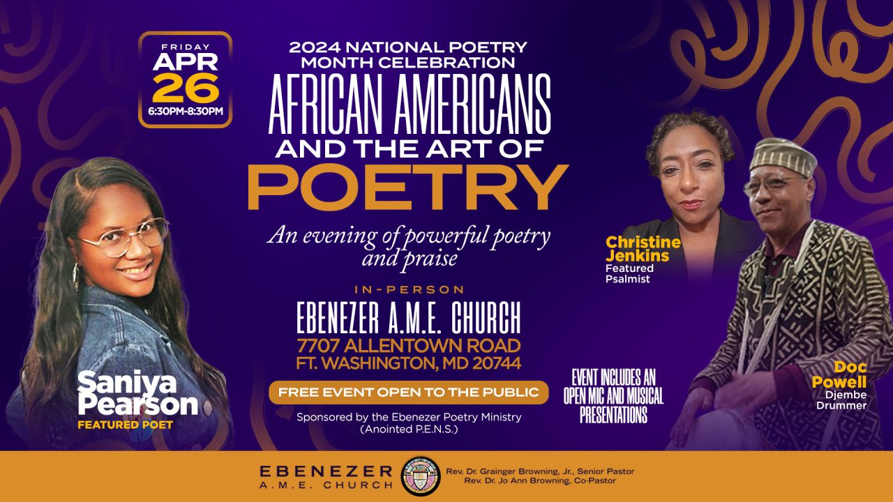 Poetry Ministry's National Poetry Month Celebration - Ebenezer A.M.E ...